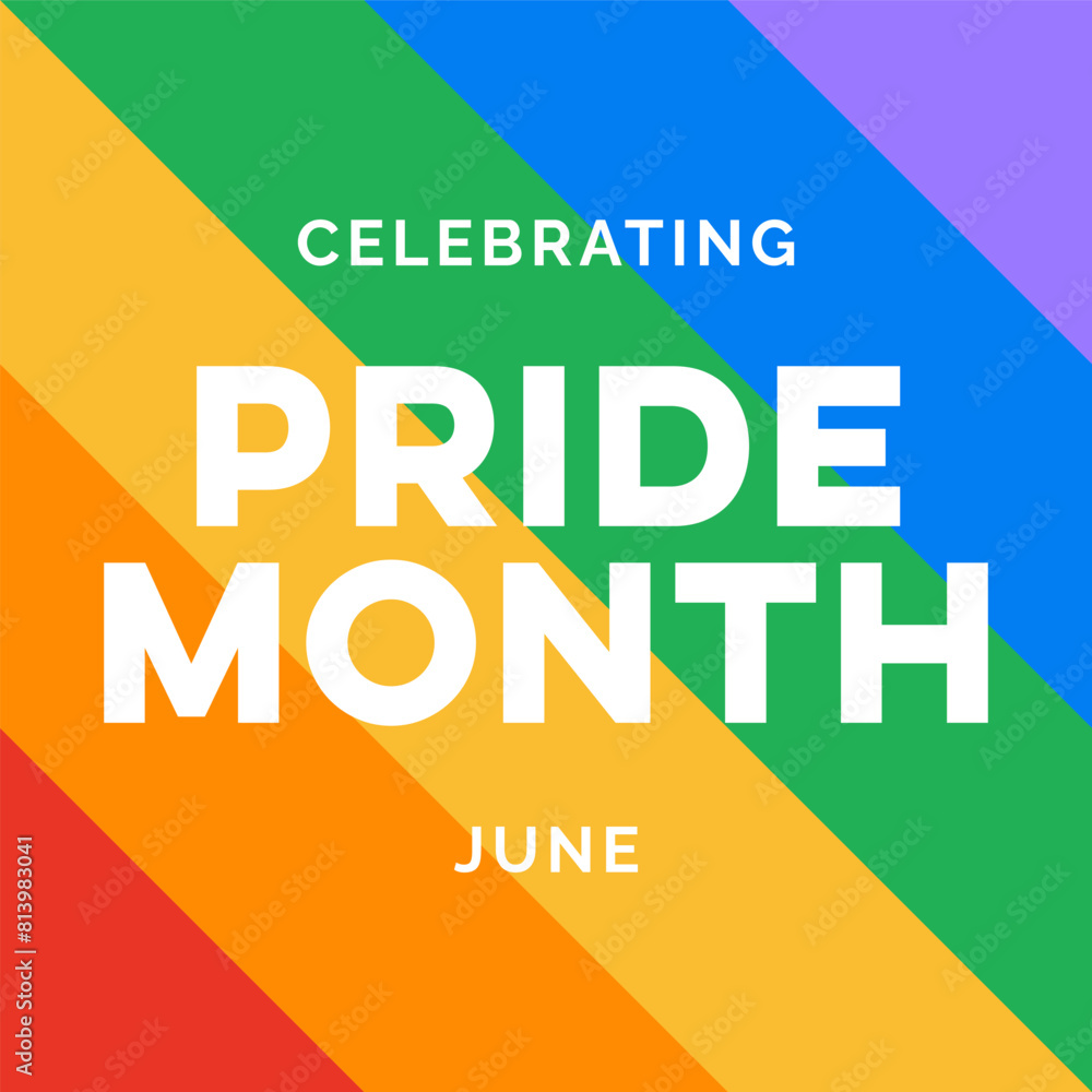 Pride Month Social Media Post Template. Colourful Pride Rainbow ...