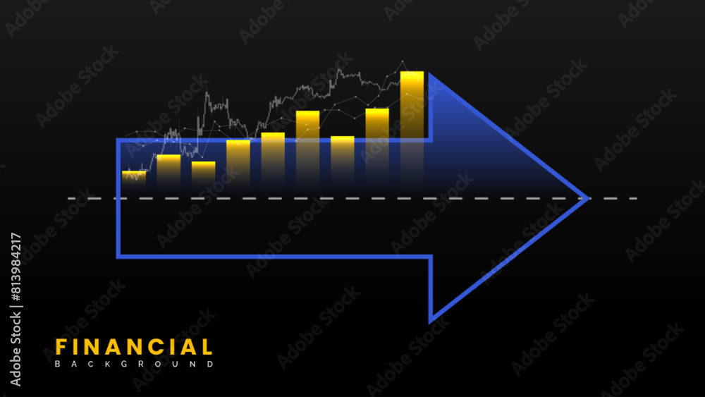 Financial growth bar chart background. Successful financial boost and ...