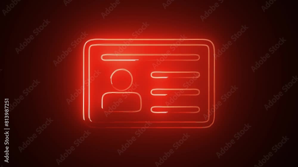 ID Card icon. Identification cards neon icon. Driver's license ...