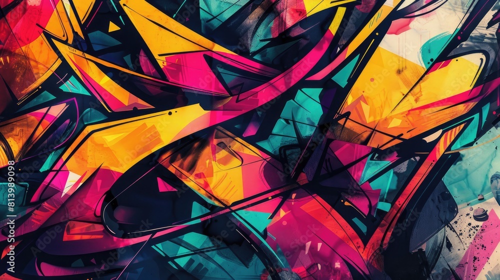 abstract urban street art graffiti style. colorful graffiti on the wall ...