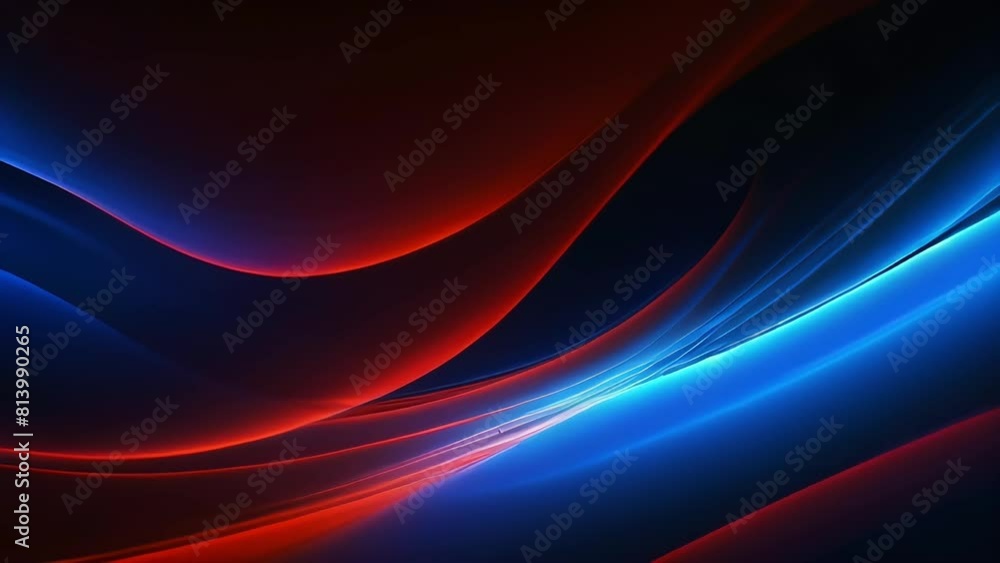 Blue and Red colored wireframe sound waves, neon style, visualization ...