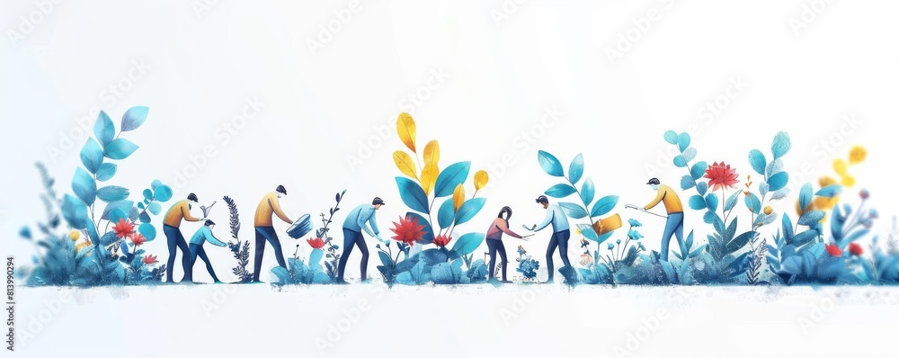Peaceful cooperation clipart with people working together harmoniously ...
