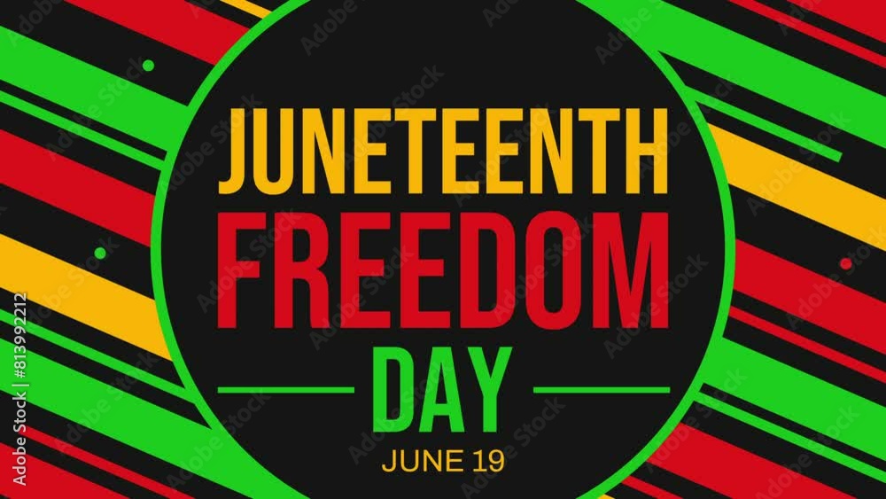 Juneteenth Freedom Day Wallpaper 4K Animation with colorful shapes and ...