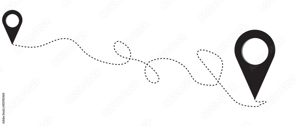 Vetor de Location pin icon. start location end location icon on white ...