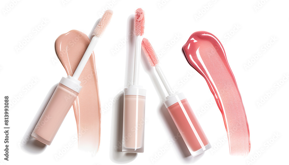 lip gloss texture composition isolated on white background. Cosmetic ...