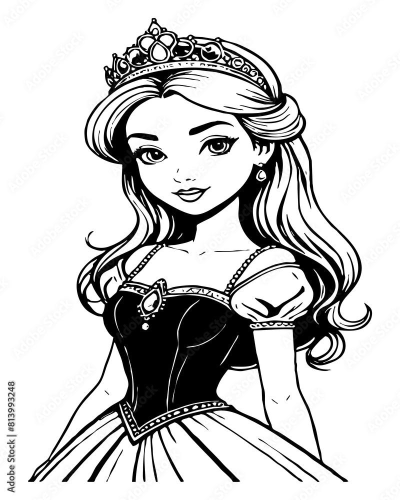 Queen . Fictional character. Black and white illustration for use in ...