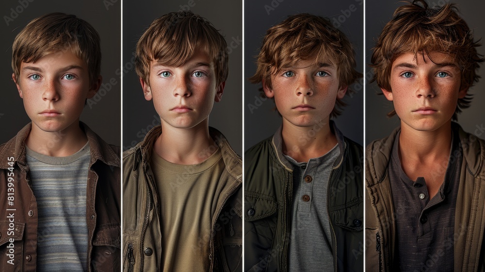 A composite timeline collage contrasting middle school photos alongside ...