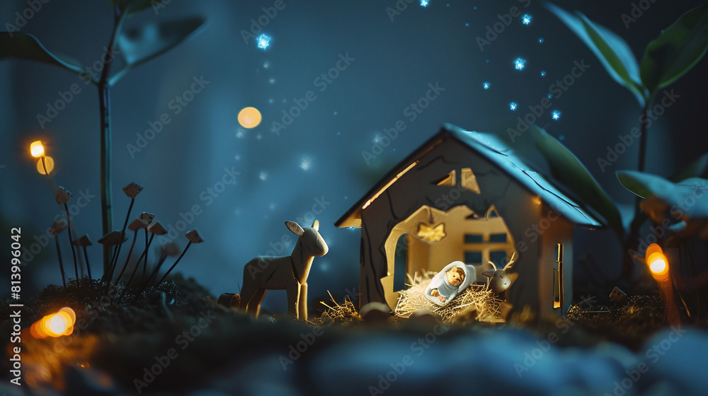 macro tilt-shift photography of tiny cardboard handmade figure of ...