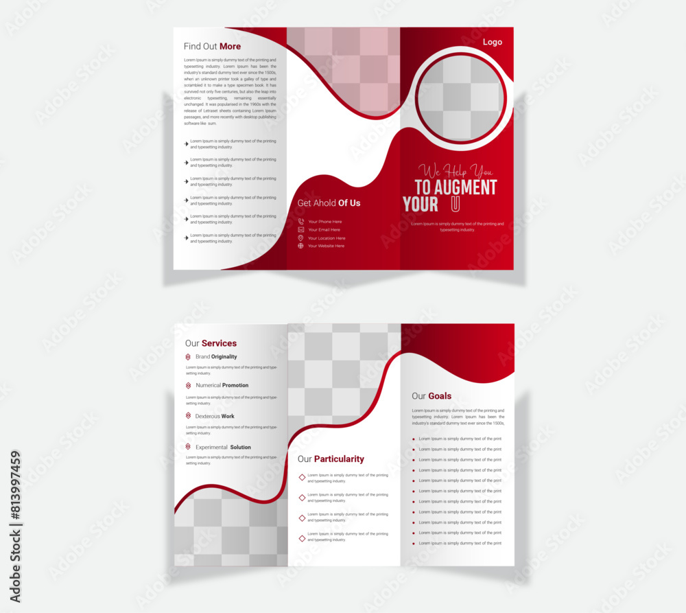 Corporate business trifold brochure template. Modern, Professional tri ...