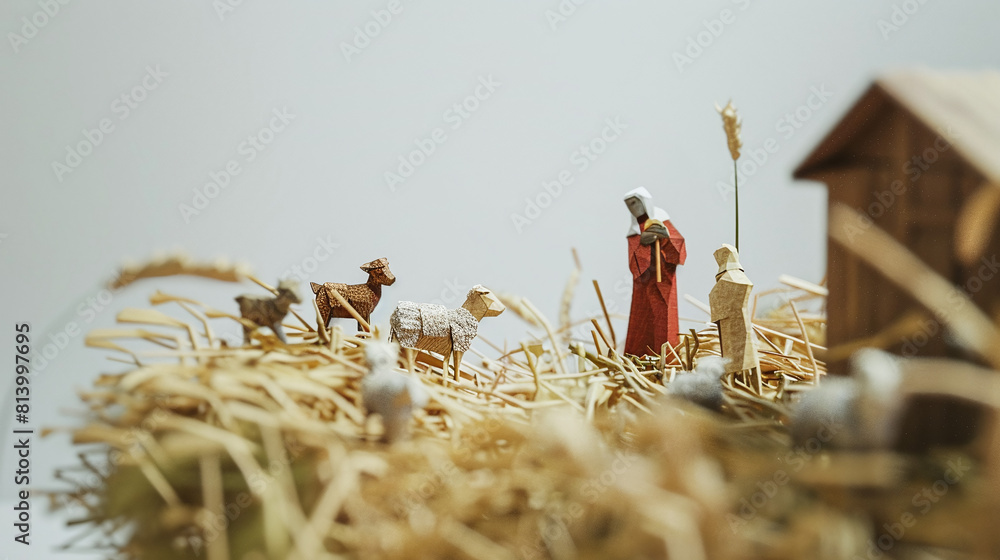 macro tilt-shift photography of tiny cardboard handmade figure of ...