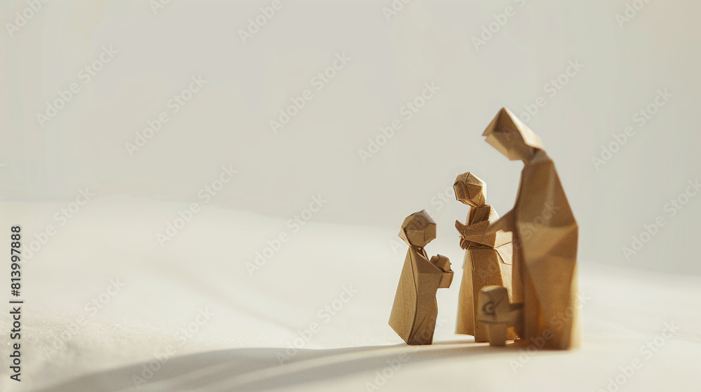 macro tilt-shift photography of tiny cardboard handmade figure of ...