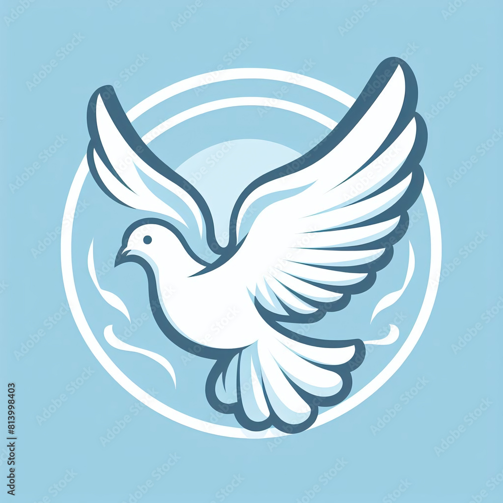 cute vector style illustration of white dove depicting the Holy Spirit ...