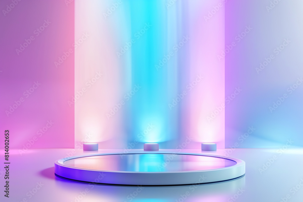Showcase product podium with holographic display front view ...