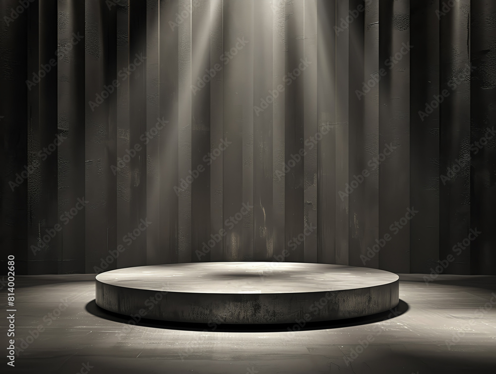 Showcase product podium with stage lighting side view emphasizing ...