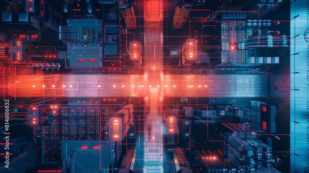 Data center access, Top view of data center security gates using ...