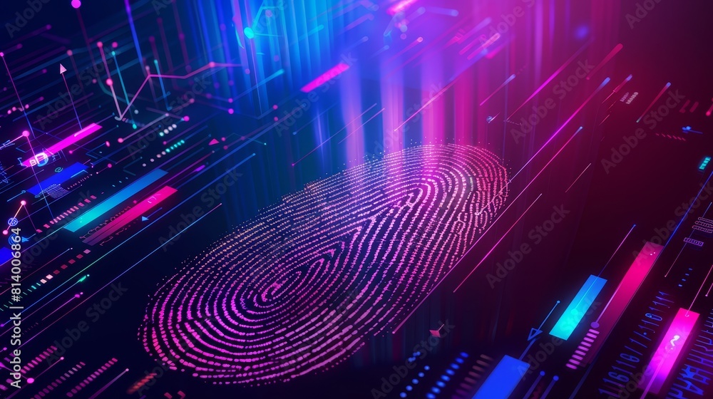 Detailed view of a biometric fingerprint identification system being ...