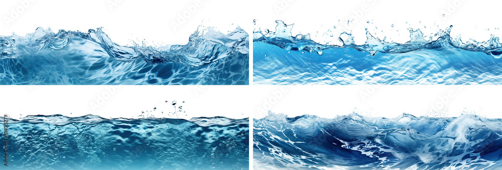 Set of sea water surfaces, cut out Stock Photo | Adobe Stock