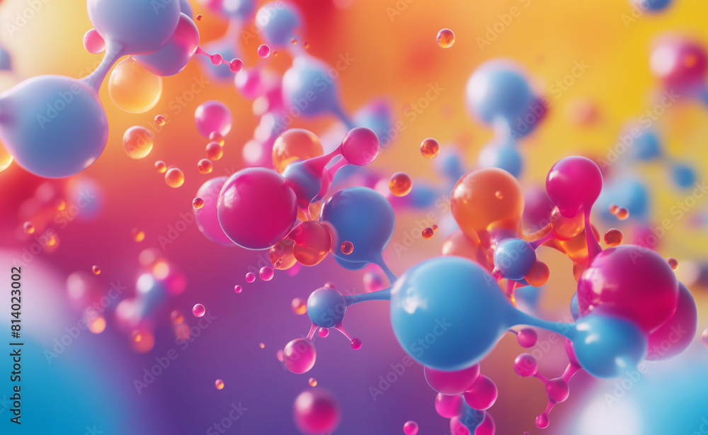 Vibrant 3D Molecular Reactions Animation Series Stock Illustration ...