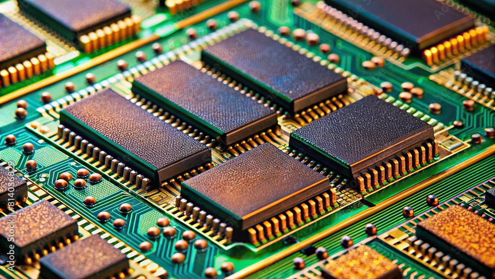Extreme close-up of a NAND flash memory chip, revealing the densely ...
