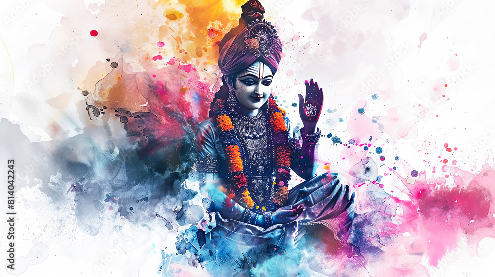 Beautiful digital painting of lord Krishna as the Supreme Guru guiding ...