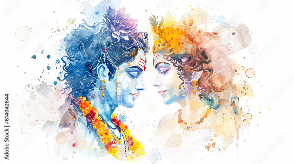 Beautiful digital painting of lord Krishna and Balarama in Vrindavan ...