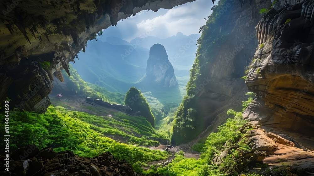 Delve into the sublime beauty of remote mountain vistas, where towering ...