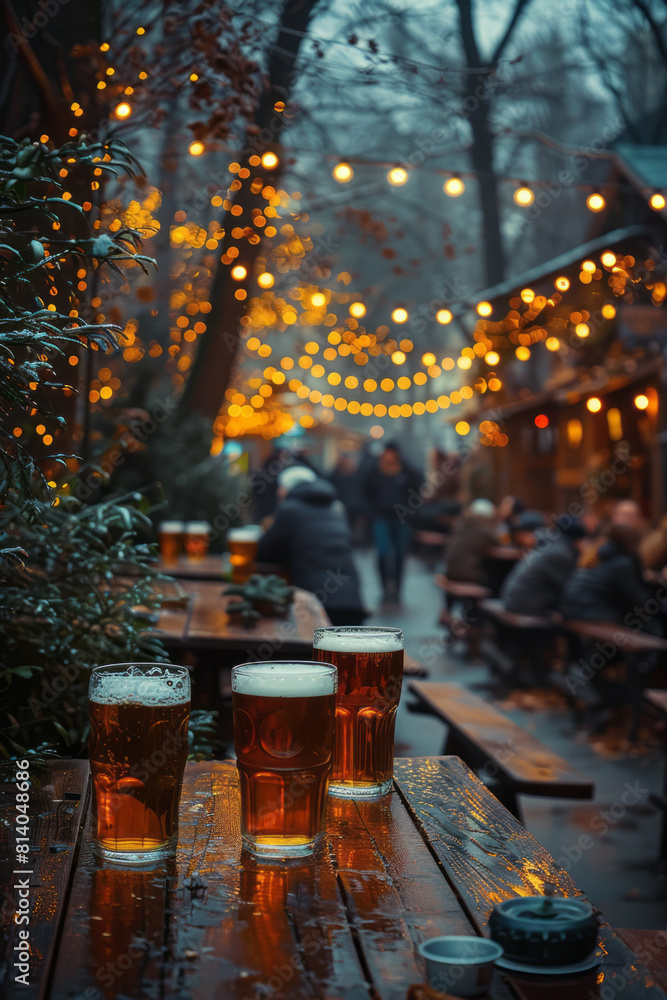 Visualization of a festive beer festival, where different types of ...