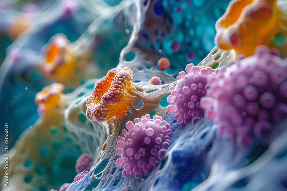 Dynamic composition of a bacterial biofilm, evolving into an intricate ...