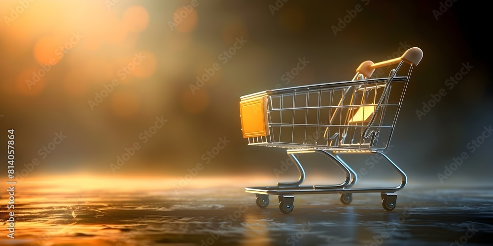 Mockup of small online shopping cart for ecommerce product ordering and ...