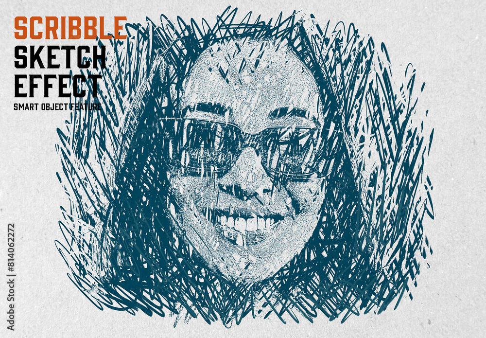 Scribble Sketch Effect Stock Template | Adobe Stock