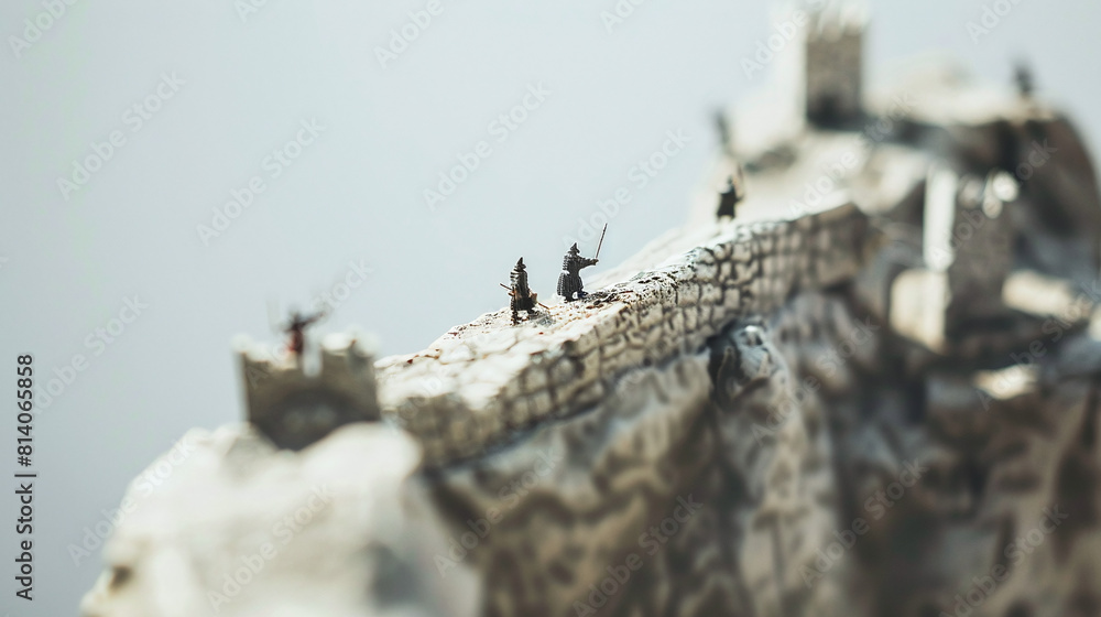 macro tilt-shift photography of tiny cardboard handmade figure of an ...