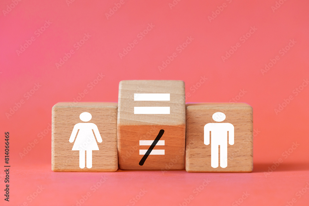 Equal gender balance. Symbol of a woman and a man and a changing equal ...