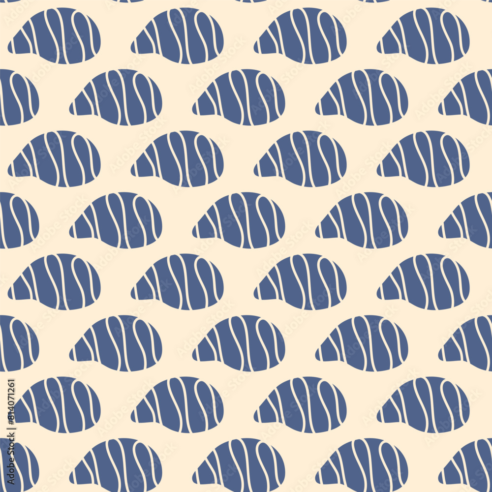 Abstract shapes seamless pattern. Organic oval stripes elements endless ...
