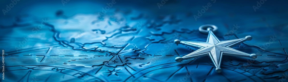 North star navigation, side view, ancient mariner guidance, traditional ...