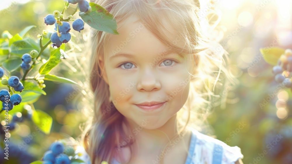 The little girls nose, face, hair, smile, eyes, and ears light up as ...