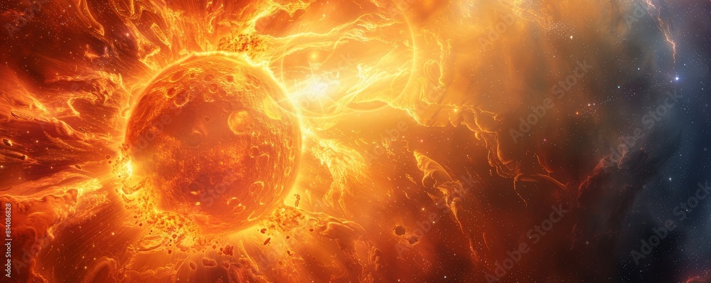 Cosmic radiation mapping, front view, charting interstellar fields ...