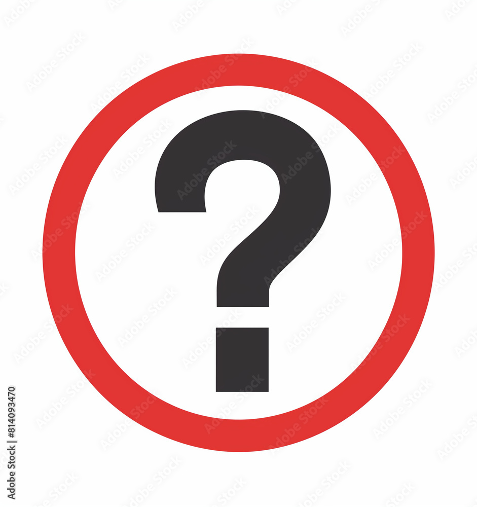 No question mark sign, simple vector illustration with bold black ...