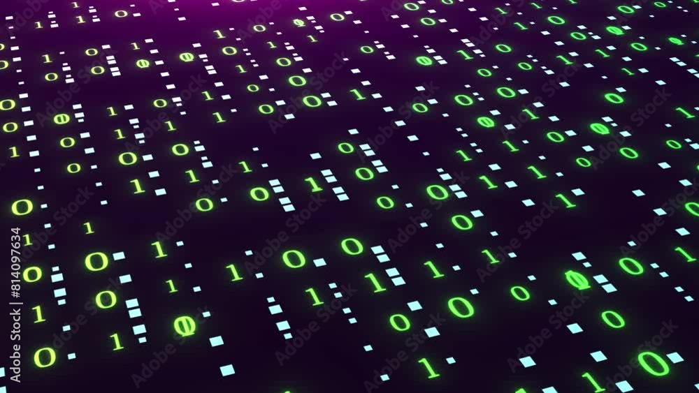 Computer Binary Number Animation. Digital Matrix Green Binary Code ... Computer Binary Number Animation. Digital Matrix Green Binary Code ...