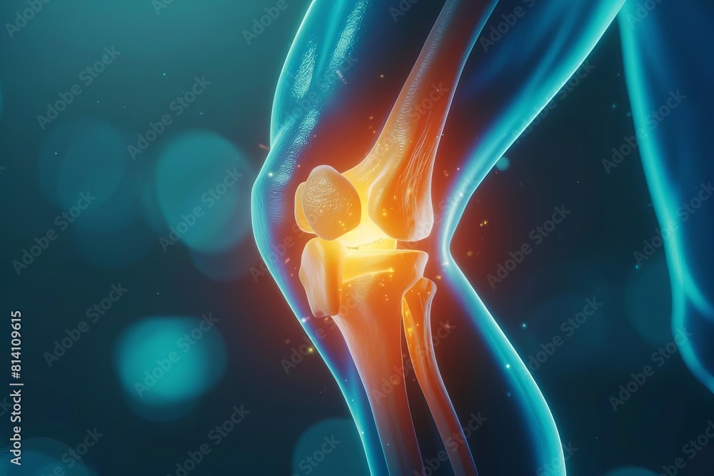 painful knee joint with arthritis and osteoarthritis medical anatomy 3d ...