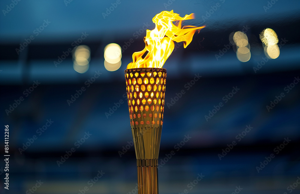 Fiaccola olimpica. Olimpiadi di Parigi 2024. Stock Photo | Adobe Stock