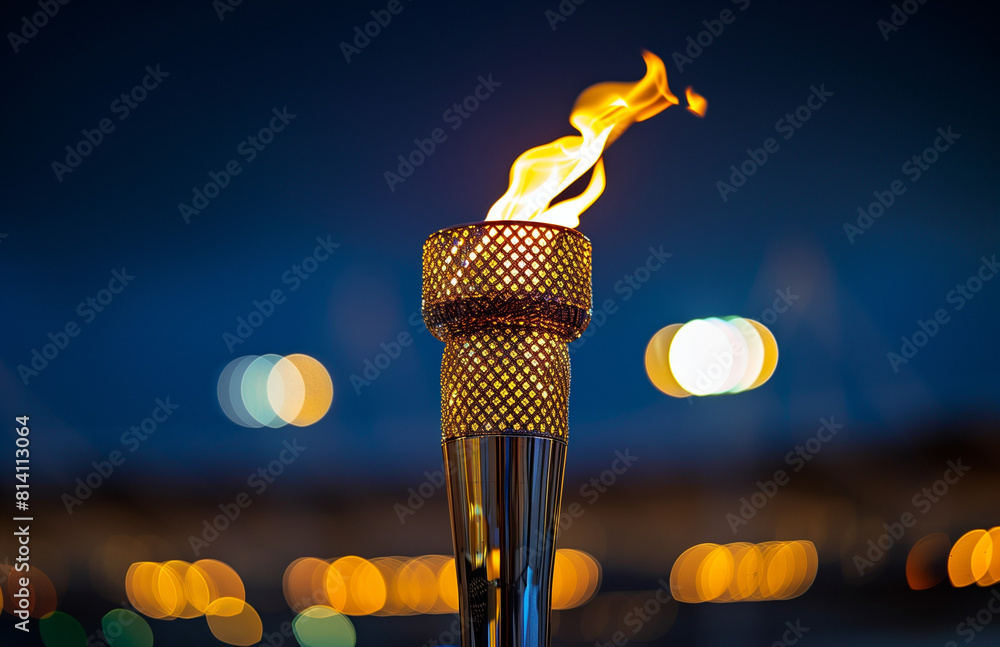 Fiaccola olimpica. Olimpiadi di Parigi 2024. Stock Photo | Adobe Stock