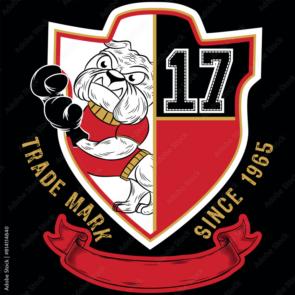 bulldog fighter with gloves athlete mixed martial arts boxing MMA ...