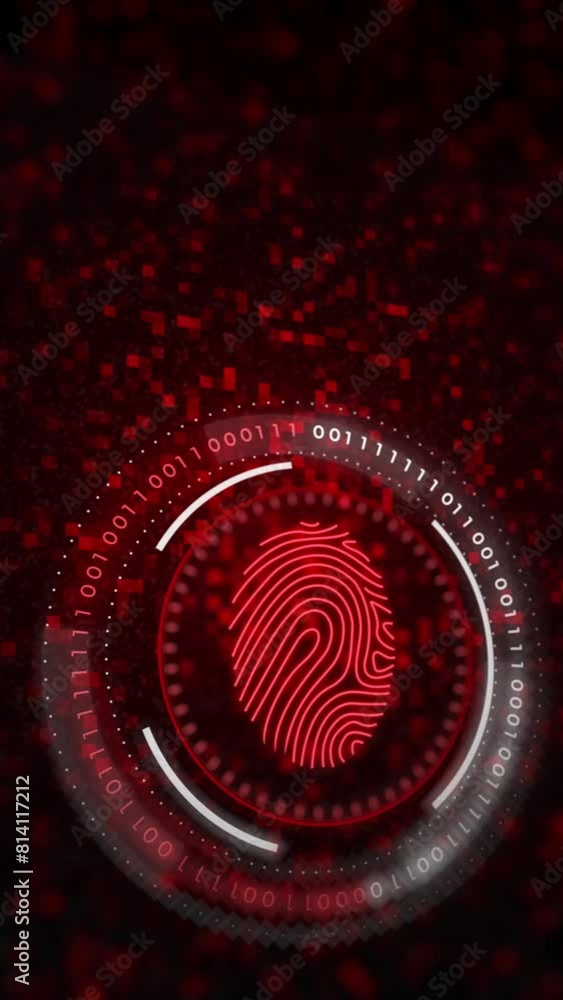 Animation Of Fingerprint Scanner Motion Digital Elements And 3d