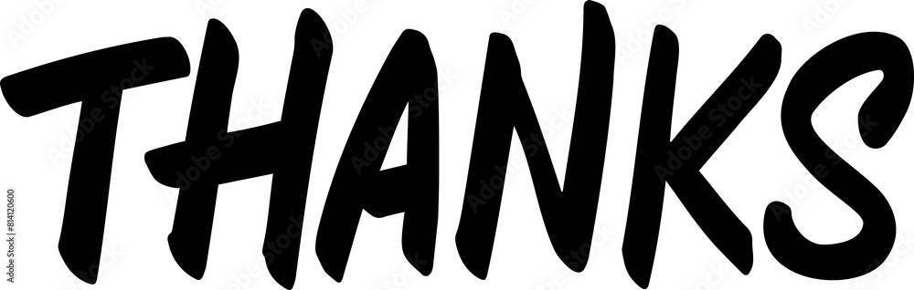 Thanks Black Lettering. Thank you Brush pen font. Calligraphy script ...