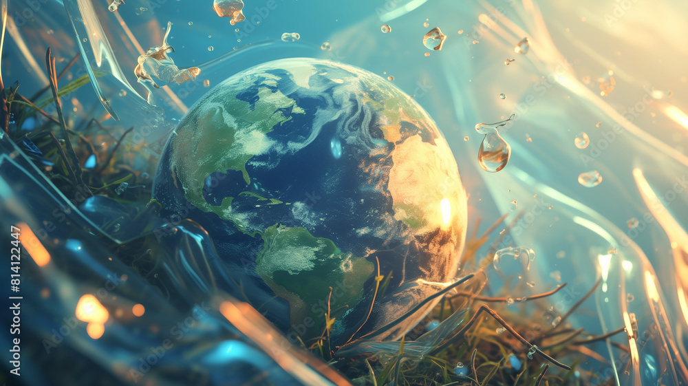 World Environment Day: Earth Planet in Plastic. Generative AI Stock ...