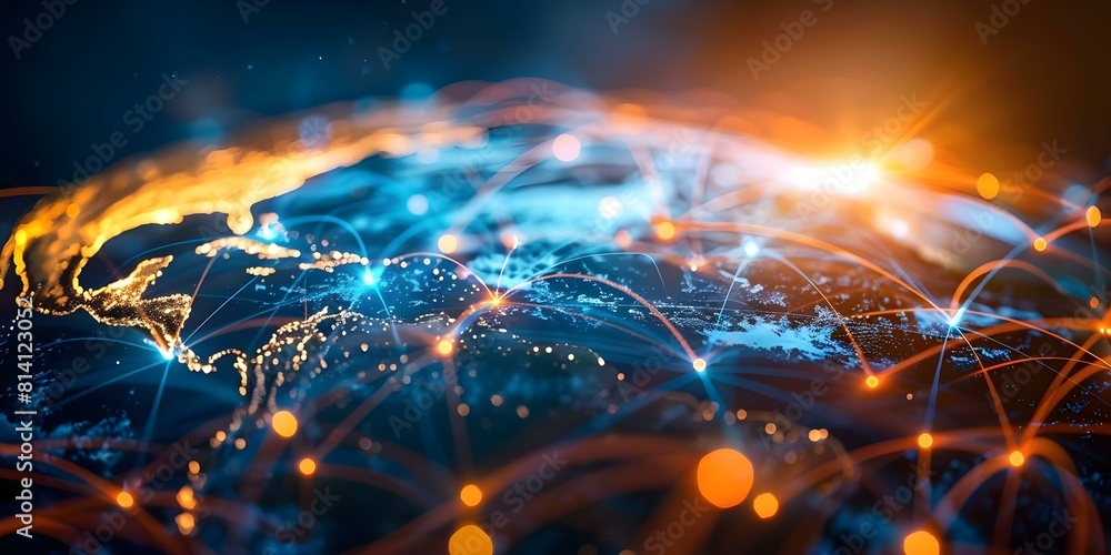 Illuminated Network Nodes in North and South America: A D Globe Display of Global Connectivity ...
