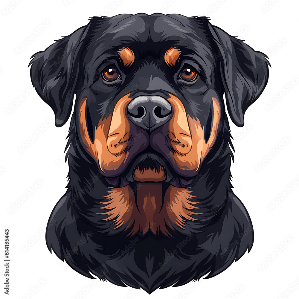 Rottweiler dog logo, clear lines, emblem, symbol, sign, mascot ...