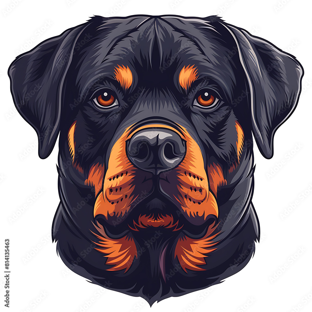 Rottweiler dog logo, clear lines, emblem, symbol, sign, mascot ...