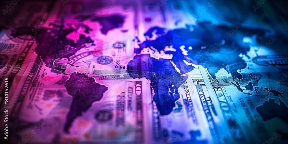 Mapping Global Currency Exchange and Online Banking. Concept ...