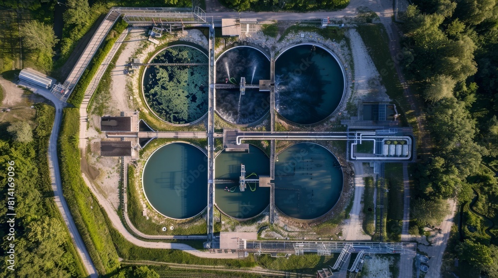 Aeration pool of the municipal wastewater treatment plant water ...